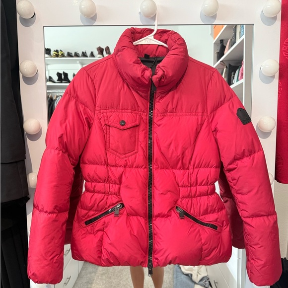 Coach | Jackets & Coats | Coach Red Puffer Jacket With Zipper Pockets ...